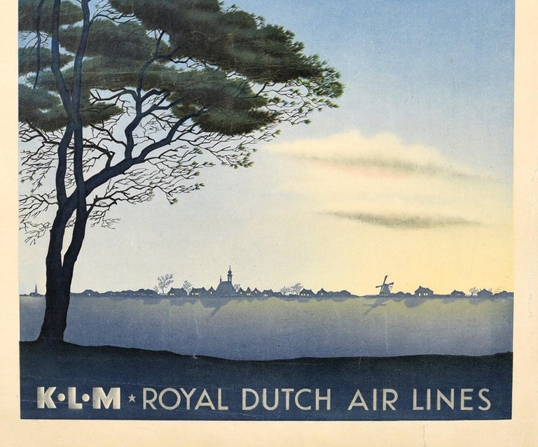 Paul Erkelens - Original Vintage Poster Homeward KLM Royal Dutch ...