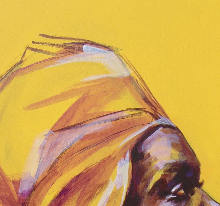 Flo Lee - Yellow Focus, original emulsion acrylic paint signed great ...