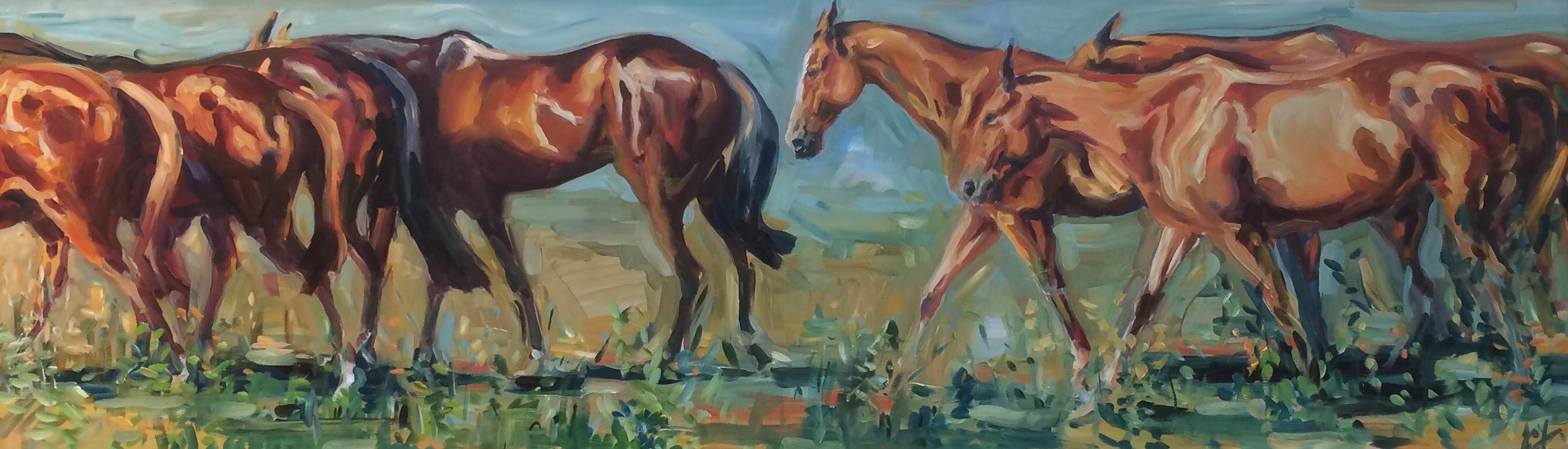 Deborah Harris - Summer Days Original, Oil on Board, Signed bottom ...