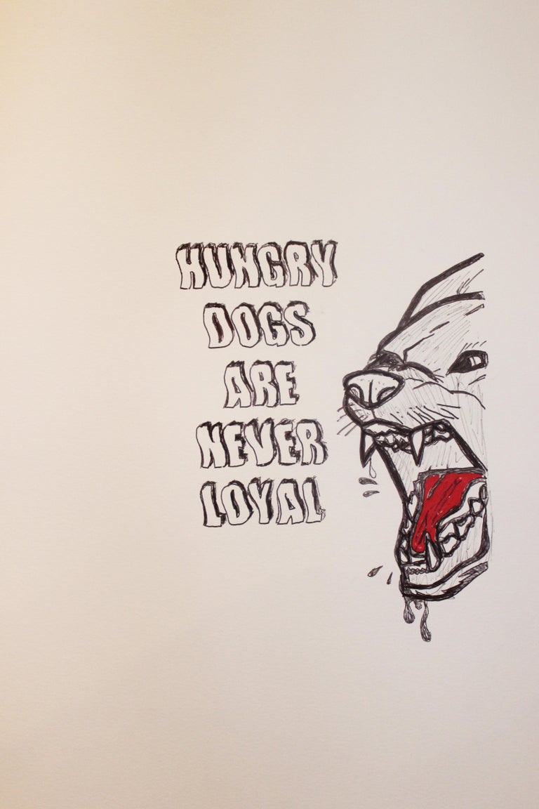 Tal Booker - Hungry Dogs Original slogan red and black pen love island ...