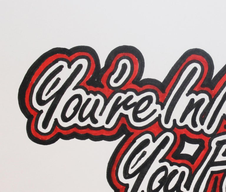 Tal Booker - In My Veins Original paper emerging artist red black pen ...