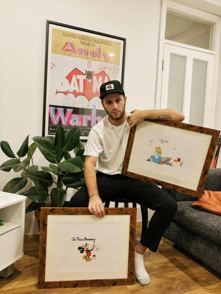 Tal Booker - In My Veins Original paper emerging artist red black pen pop signed eyal booker For ...