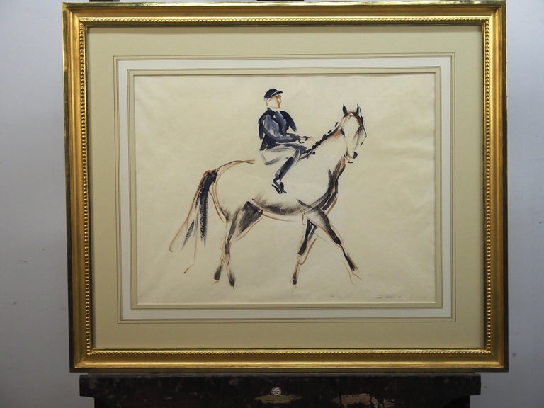 Unknown - A racehorse with jockey up For Sale at 1stDibs