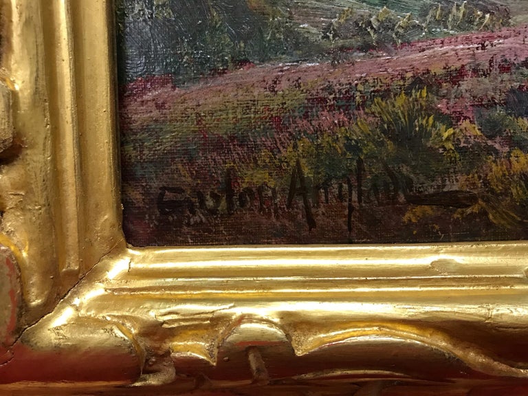 Gaston ANGLADE - Landcape View from La Creuse in France - painting 19th ...