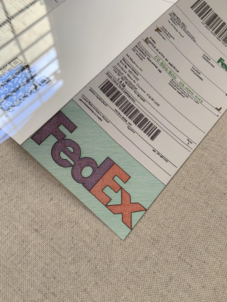 Rodrigo Spinel - GUIA FEDEX Tracking. Drawing on paper From The Series Terms and Conditions For ...