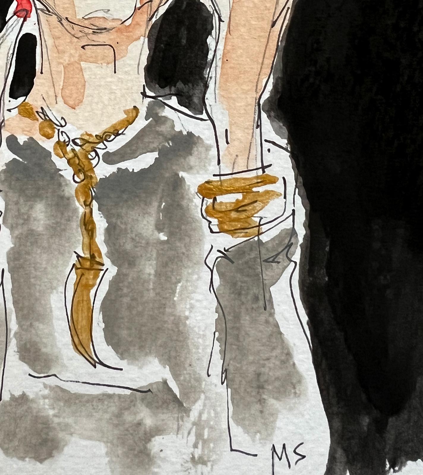 Manuel Santelices - Diana Vreeland New York magazine cover, Watercolor Portrait Painting at 1stDibs