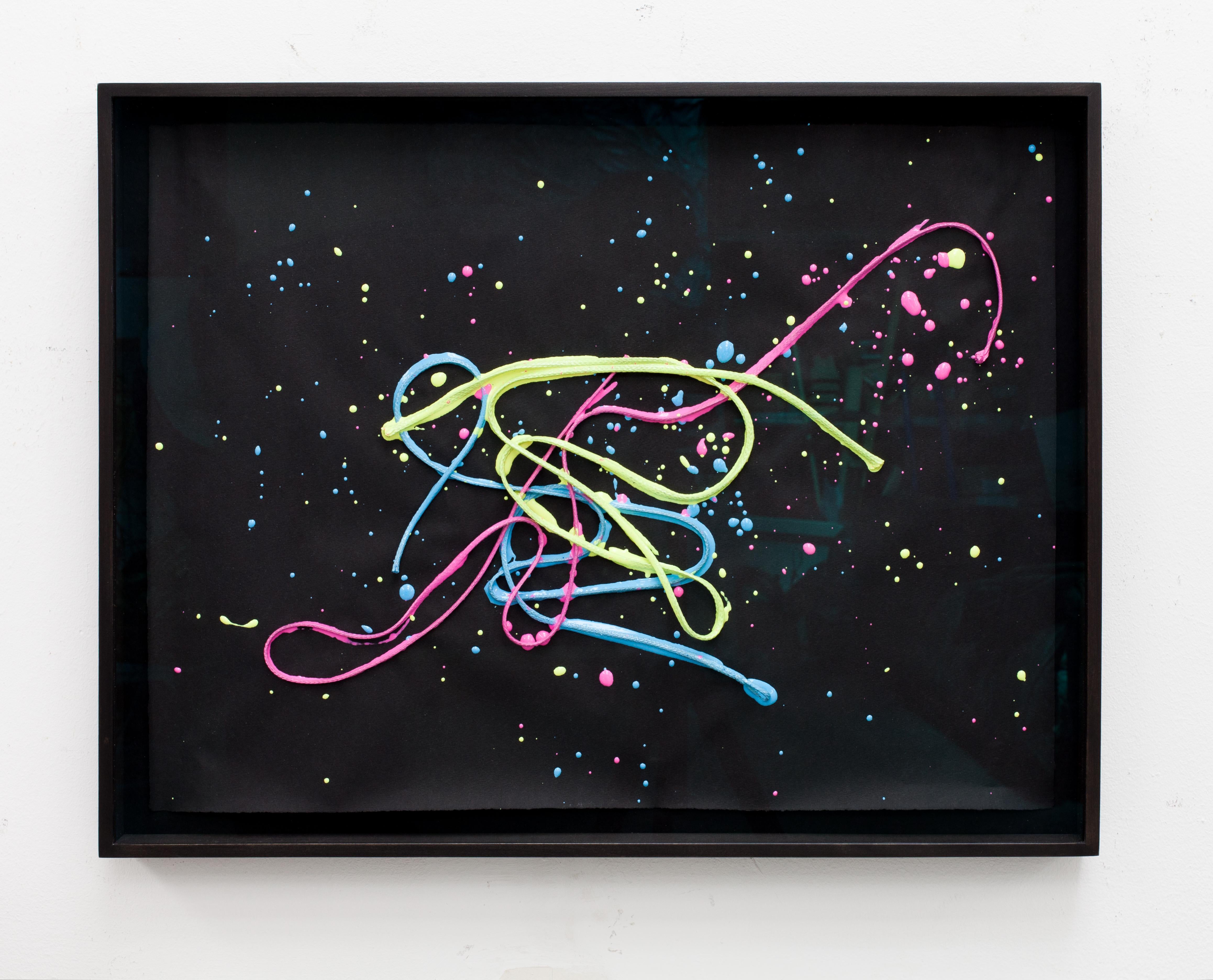 Clemens Wolf - LINE DRAWING NEON 2, Abstract Works on Paper. From the ...