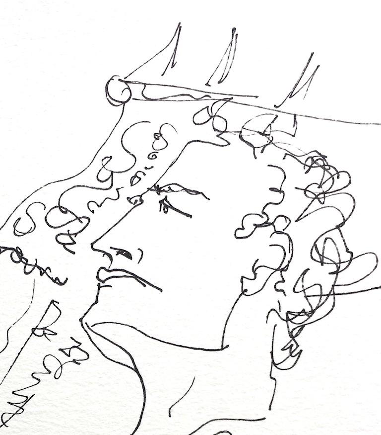 Manuel Santelices - Patrick Proctor at Le Nid Du Duc, 2018, Ink on ...