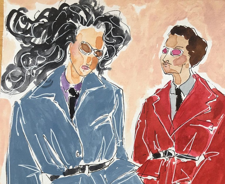 Manuel Santelices - Prada Bag Ladies, Fashion New York City 2021. Watercolor fashion drawing on ...