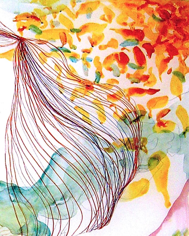 Susan Sharp - "Trace #14" Large, vibrant, watery colorful abstraction ...