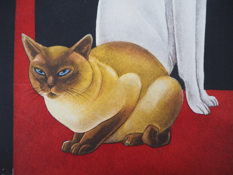 Jacques Nam - Two cats - Original Handsigned Etching - 1937 For Sale at ...