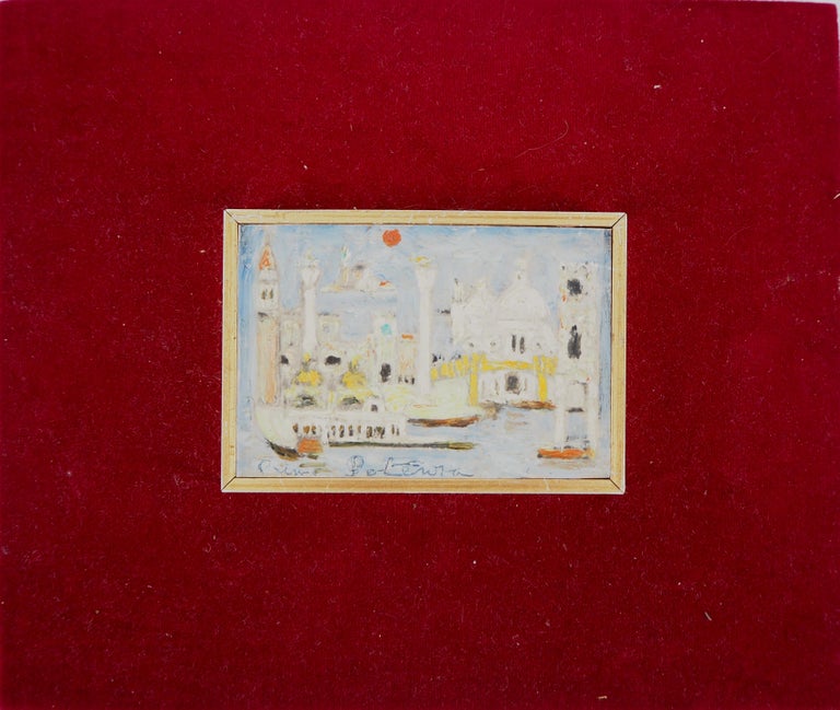 Primo POTENZA - Venice With Red Sun - Original Oil Painting, Handsigned ...