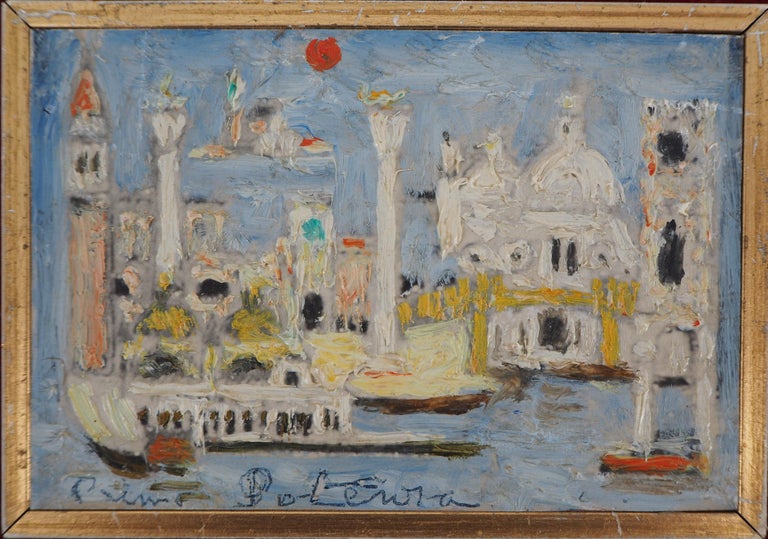 Primo POTENZA - Venice With Red Sun - Original Oil Painting, Handsigned ...