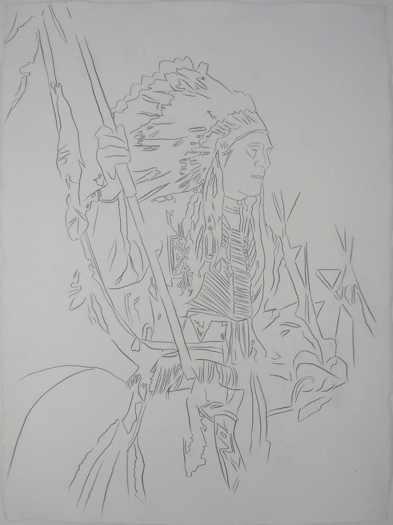 Andy Warhol - Indian : War Bonnet - Original pencil drawing (Warhol ...