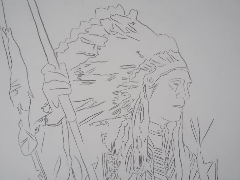 Andy Warhol - Indian : War Bonnet - Original pencil drawing (Warhol ...