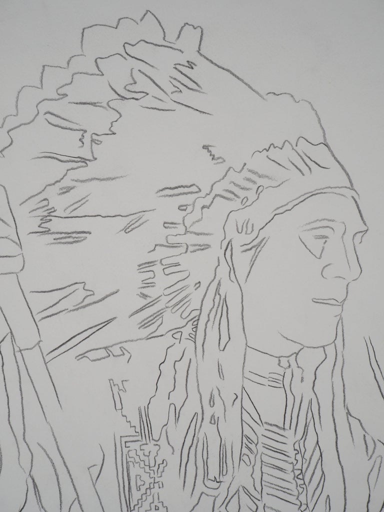 Andy Warhol - Indian : War Bonnet - Original pencil drawing (Warhol ...