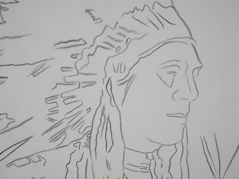 Andy Warhol - Indian : War Bonnet - Original pencil drawing (Warhol ...
