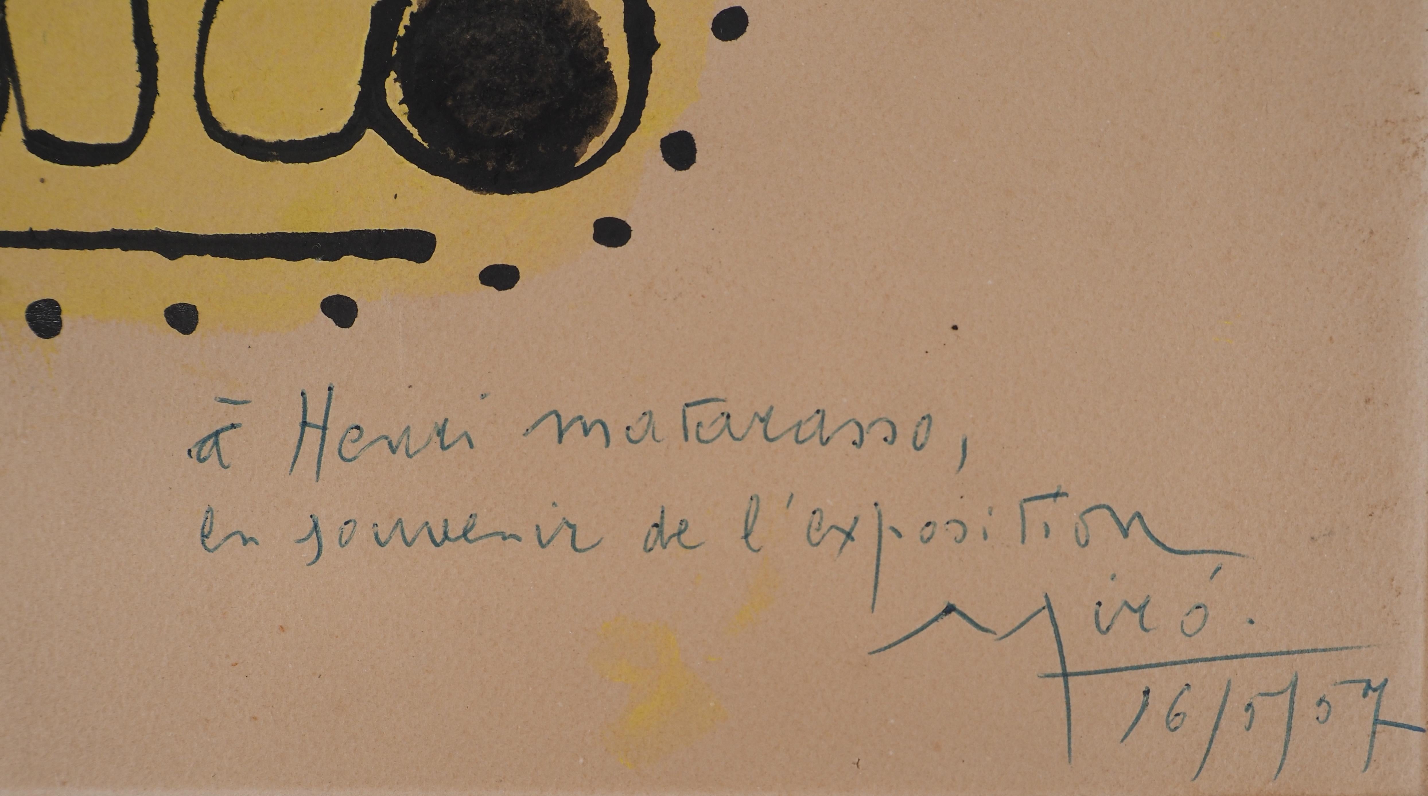 Joan Miró - Miró, Sol y Sol Negro - Dibujo original en tinta y acuarela ...