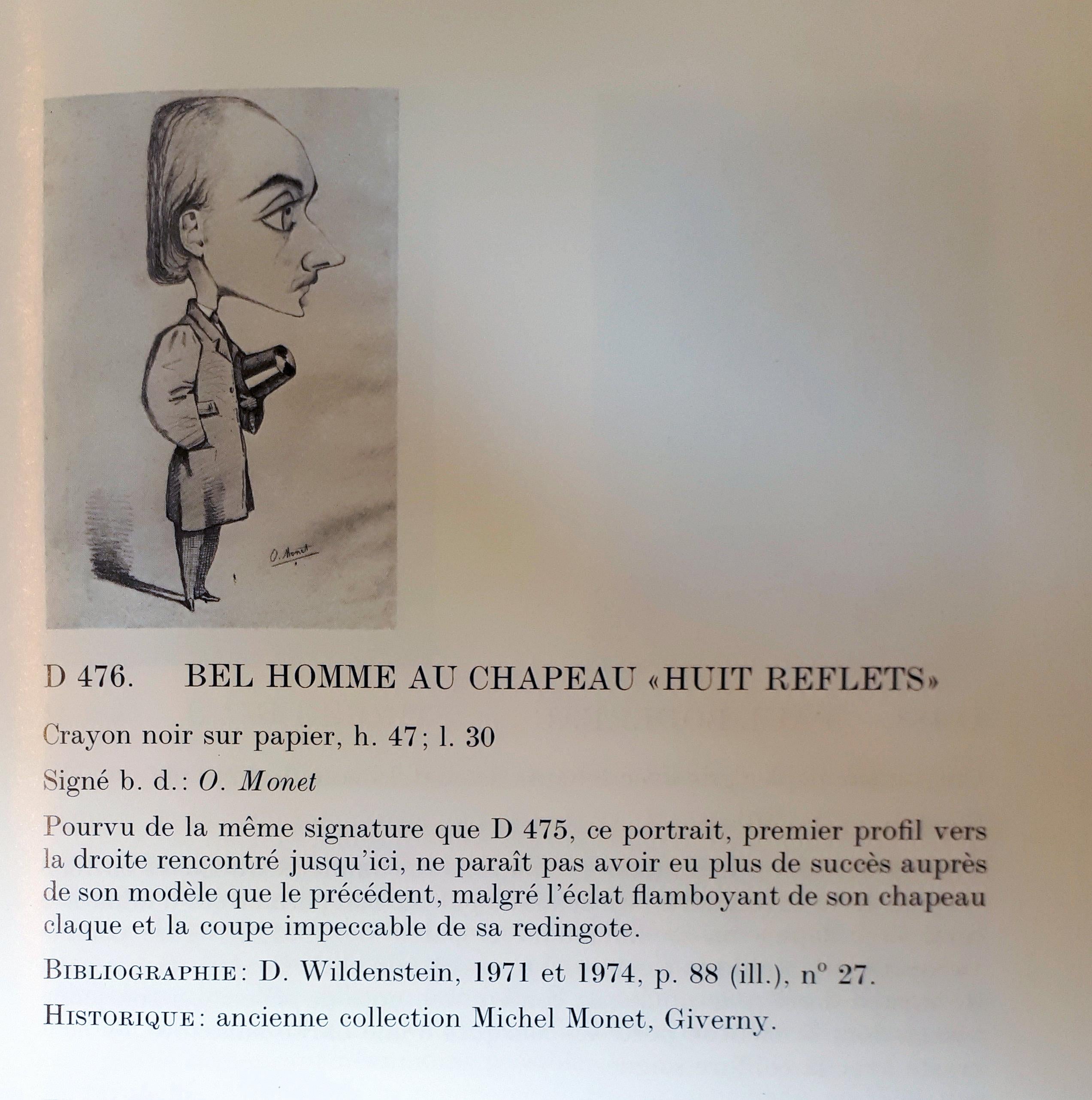 Claude Monet - Elegant Man with Hat - Original Signed Drawing at ...