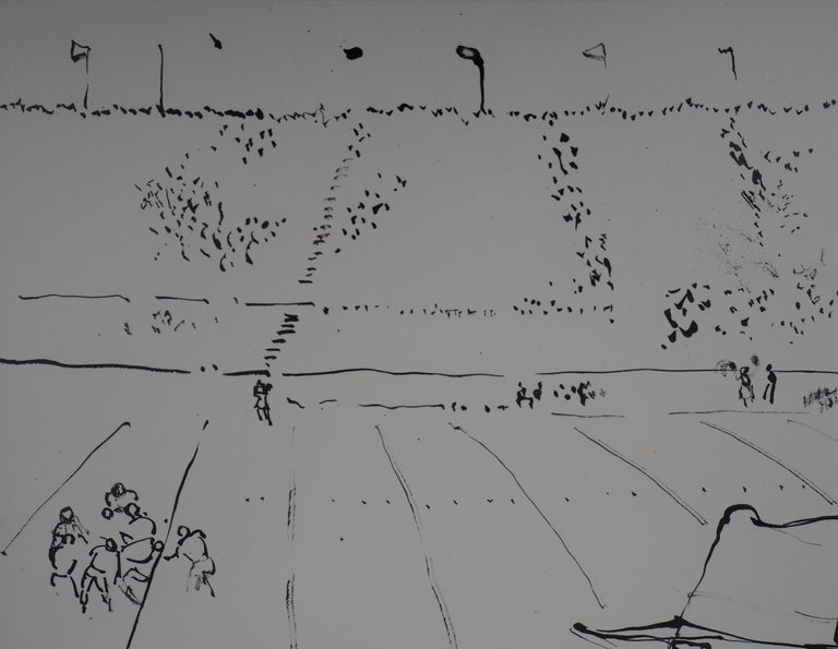 René Genis - Football - Original hansigned ink drawing For Sale at 1stDibs