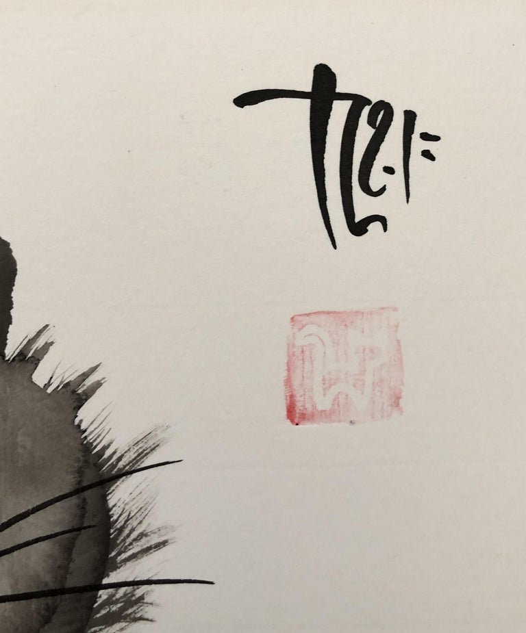 Laszlo Tibay - Family of Cats with Kitten - Handsigned Original Ink ...