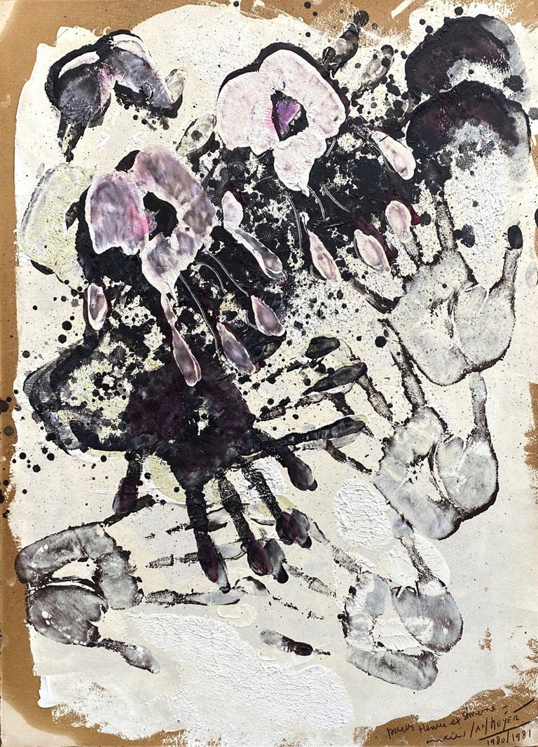 Jan Meyer - Composition with Hands - Original Oil on paper - Handsigned ...