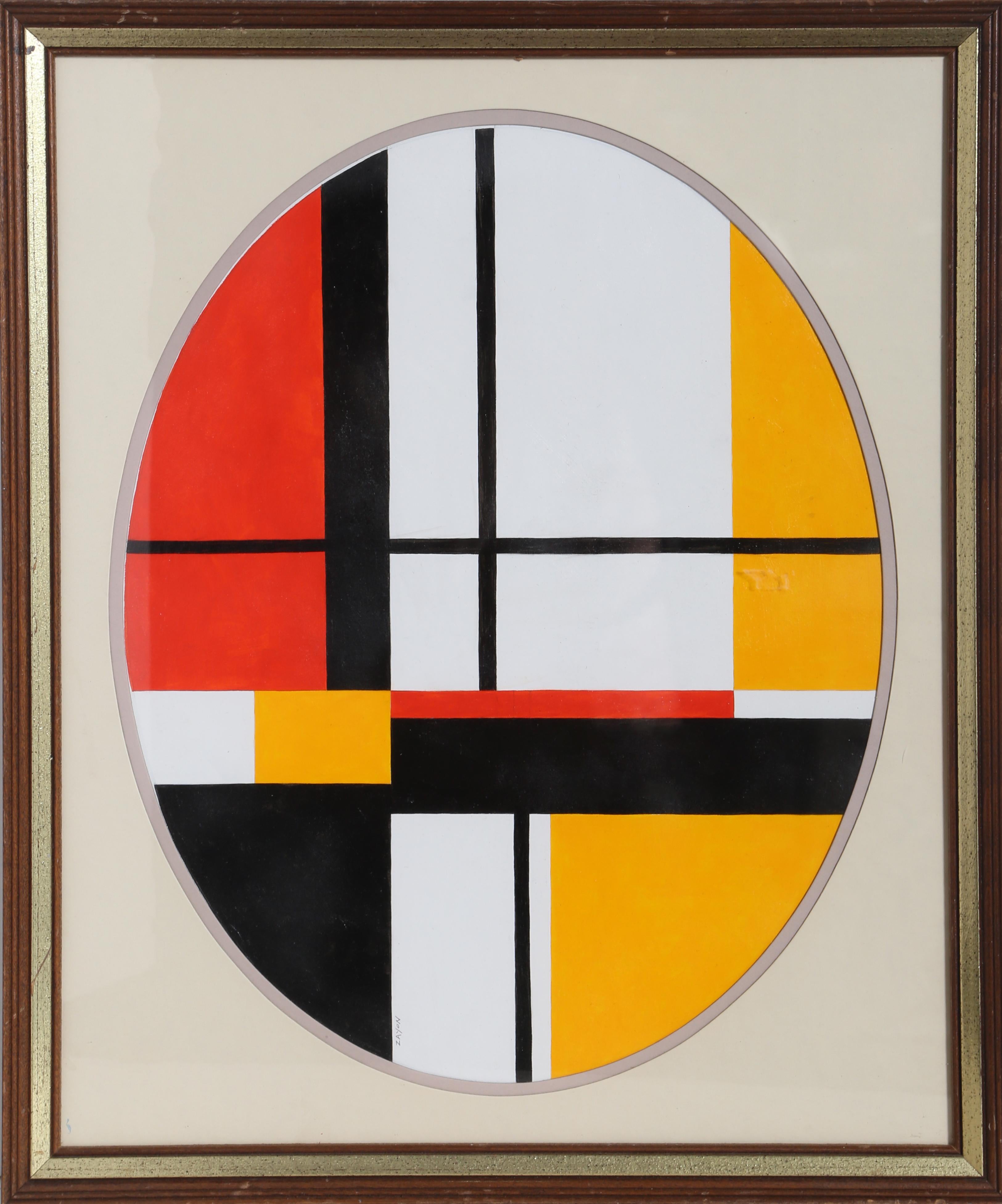 Seymour Zayon - De Stijl Painting after Mondrian by Seymour Zayon For ...
