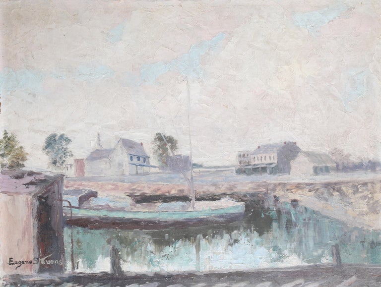 Eugene Stevens - Boat Dock, Oil Painting by Eugene Stevens For Sale at ...