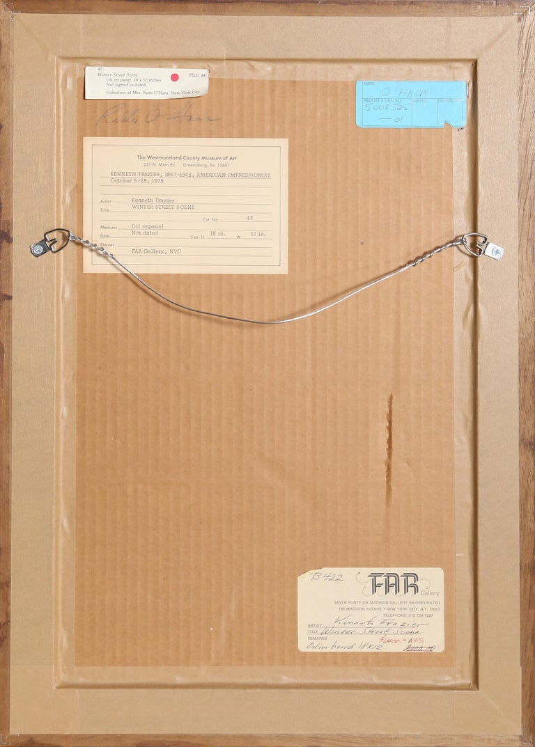 Kenneth Frazier - Winter Street Scene, New York City For Sale at 1stDibs