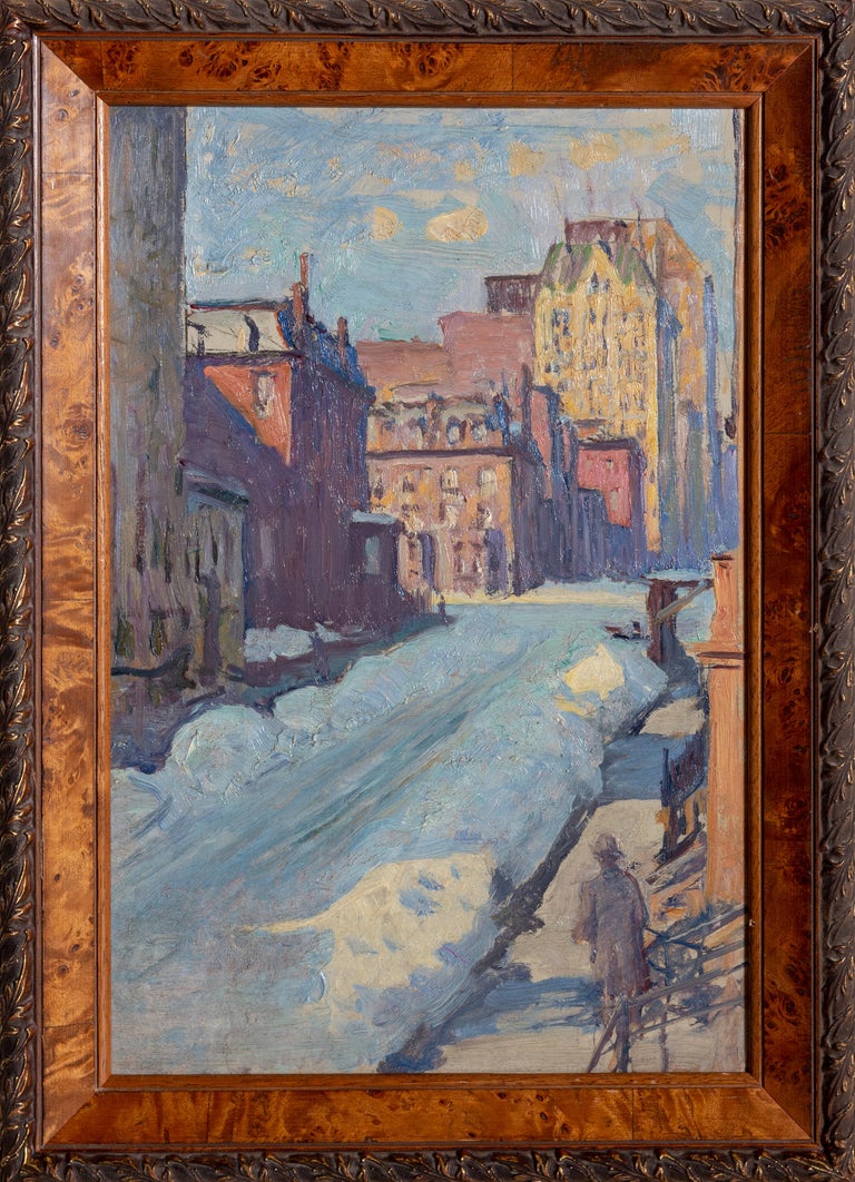 Kenneth Frazier - Winter Street Scene, New York City For Sale at 1stDibs