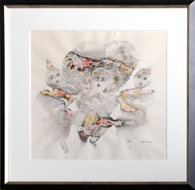 Sakti Burman - Trois Anges, peinture à l'aquarelle de Sakti Burman En ...