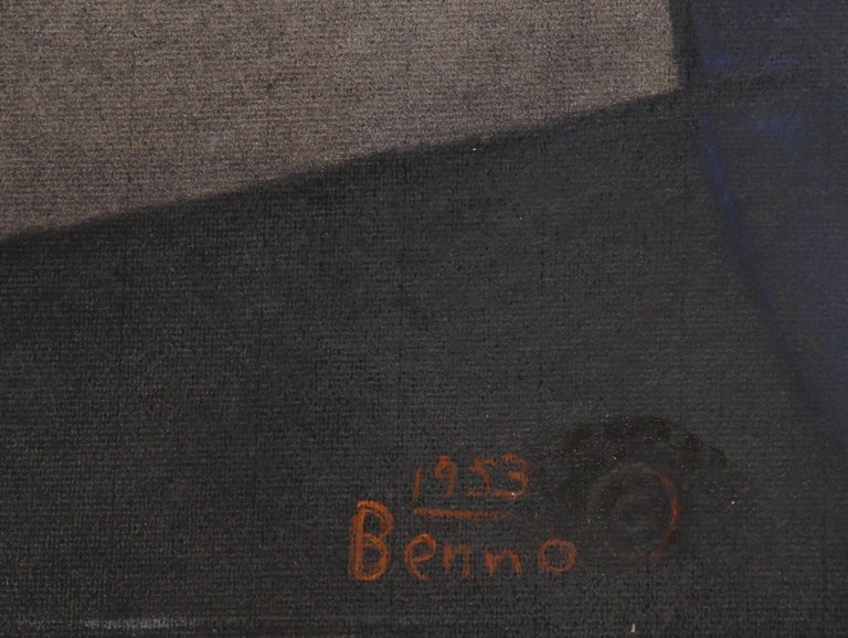 Benjamin G. Benno - Still Life with Harp, Modern Cubist Drawing by ...