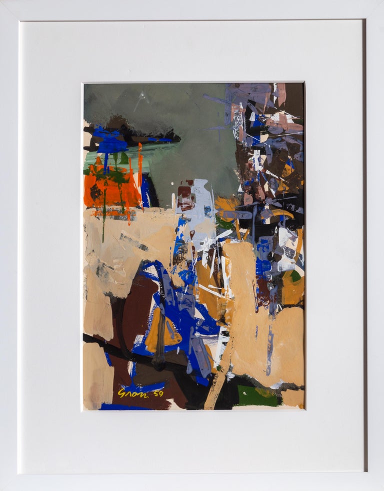Sidney Gross - Abstract Expressionist Gouache Painting by Sid Gross ...