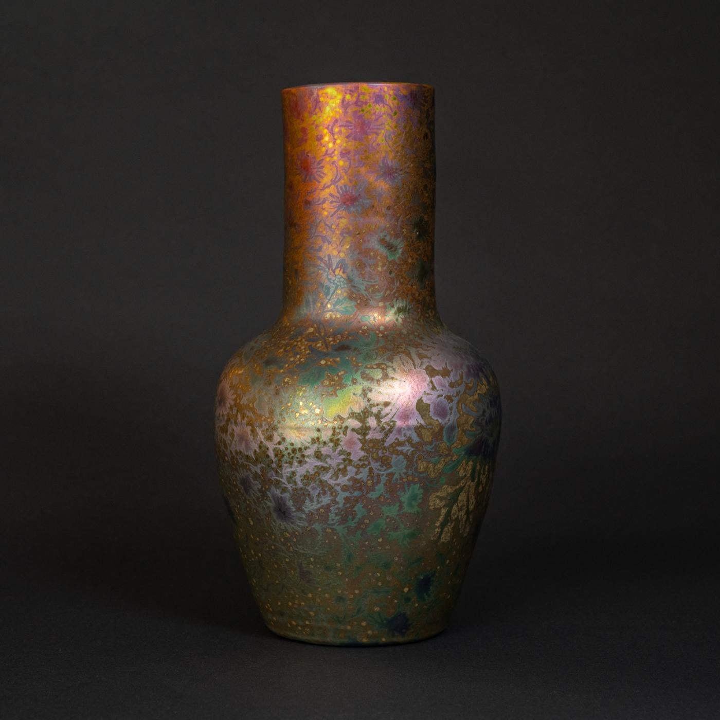 Clement Massier - Chrysanthemum Vase, by Clement Massier with ...