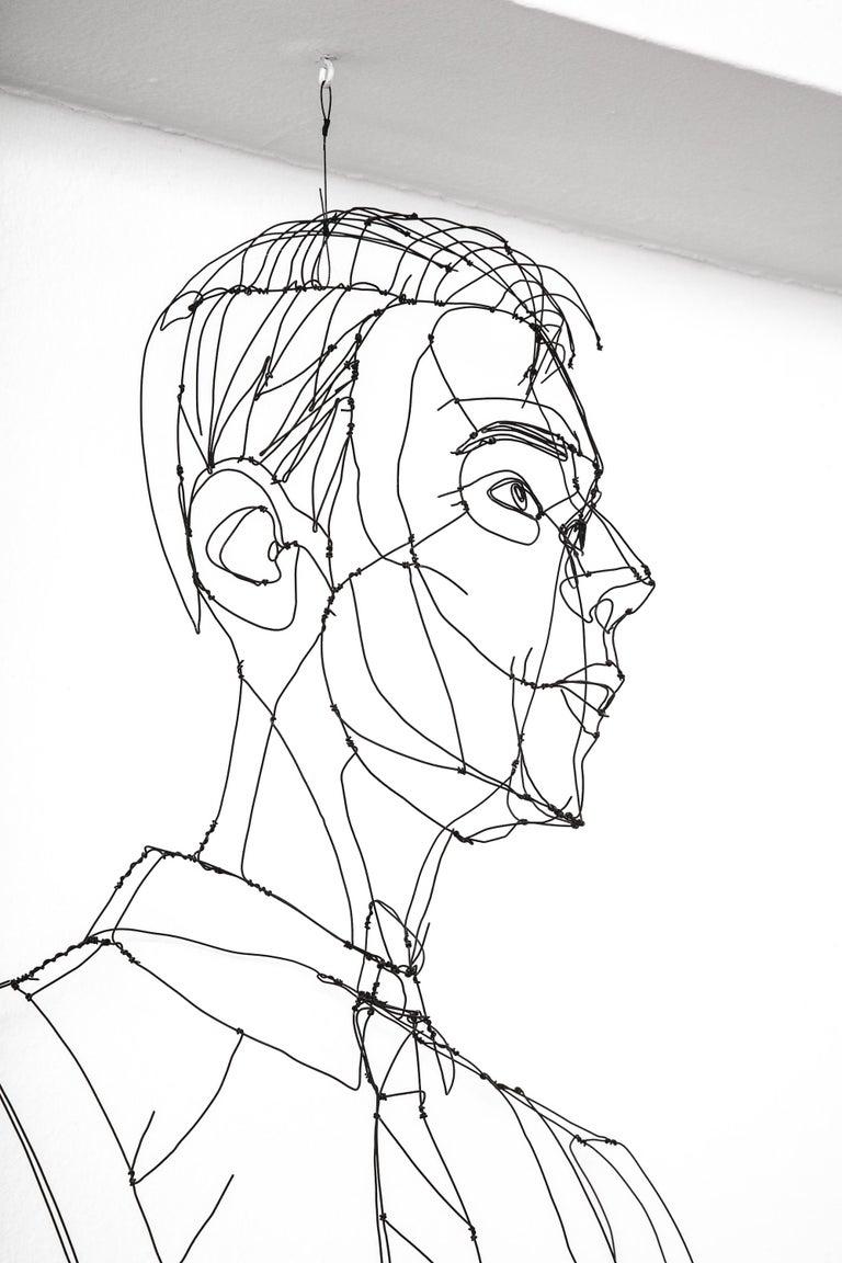 Alexandre Bour - Wire Sculpture of Man For Sale at 1stDibs
