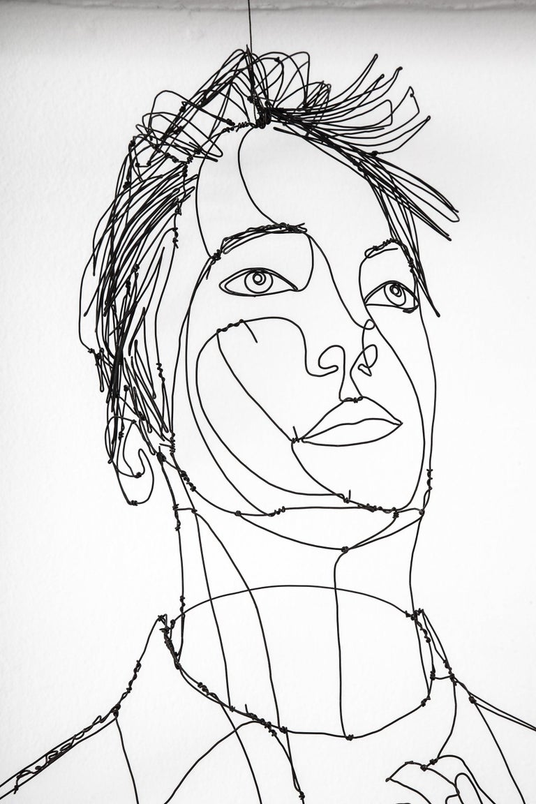 Alexandre Bour - Wire Sculpture of Woman For Sale at 1stDibs