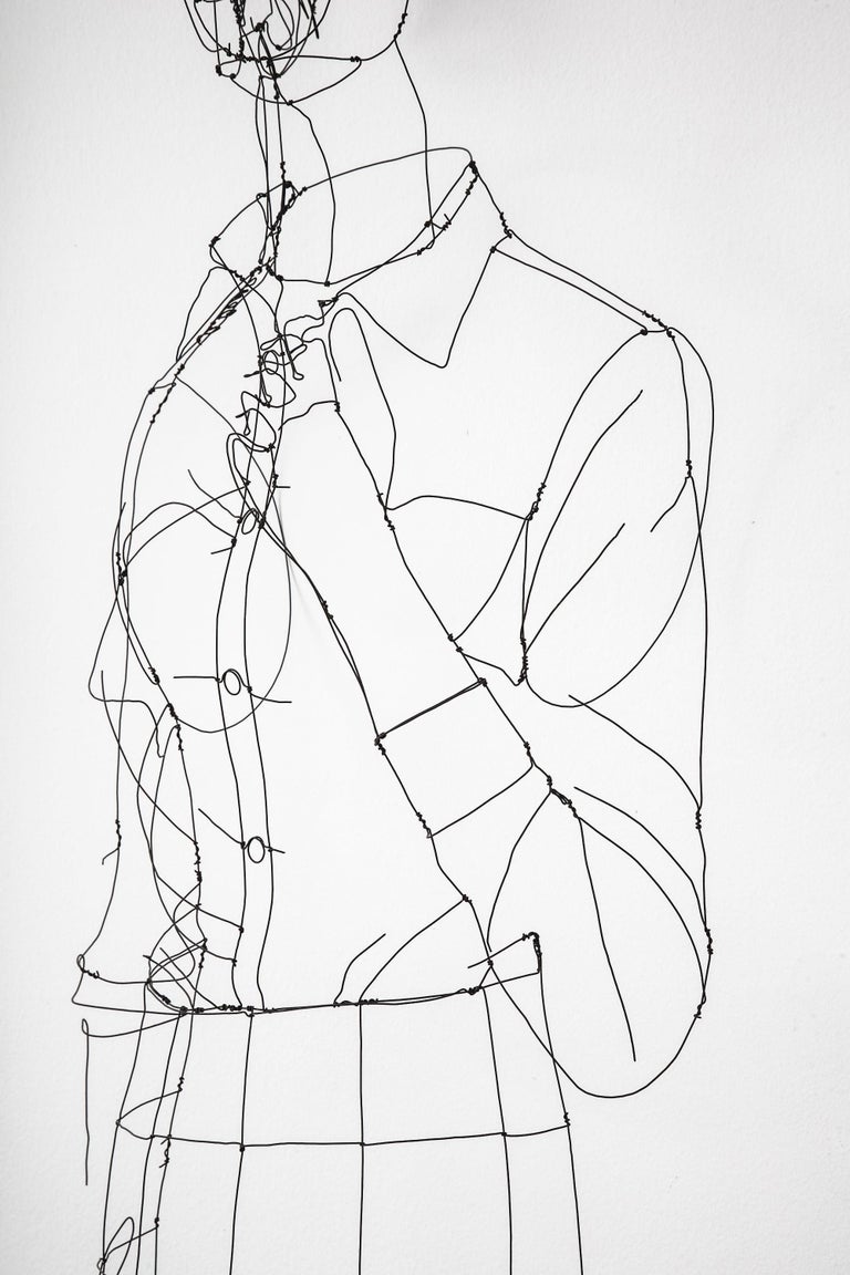 Alexandre Bour - Wire Sculpture of Woman For Sale at 1stDibs