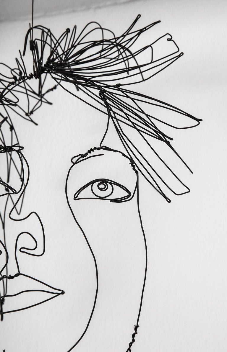 Alexandre Bour - Wire Sculpture of Woman For Sale at 1stDibs