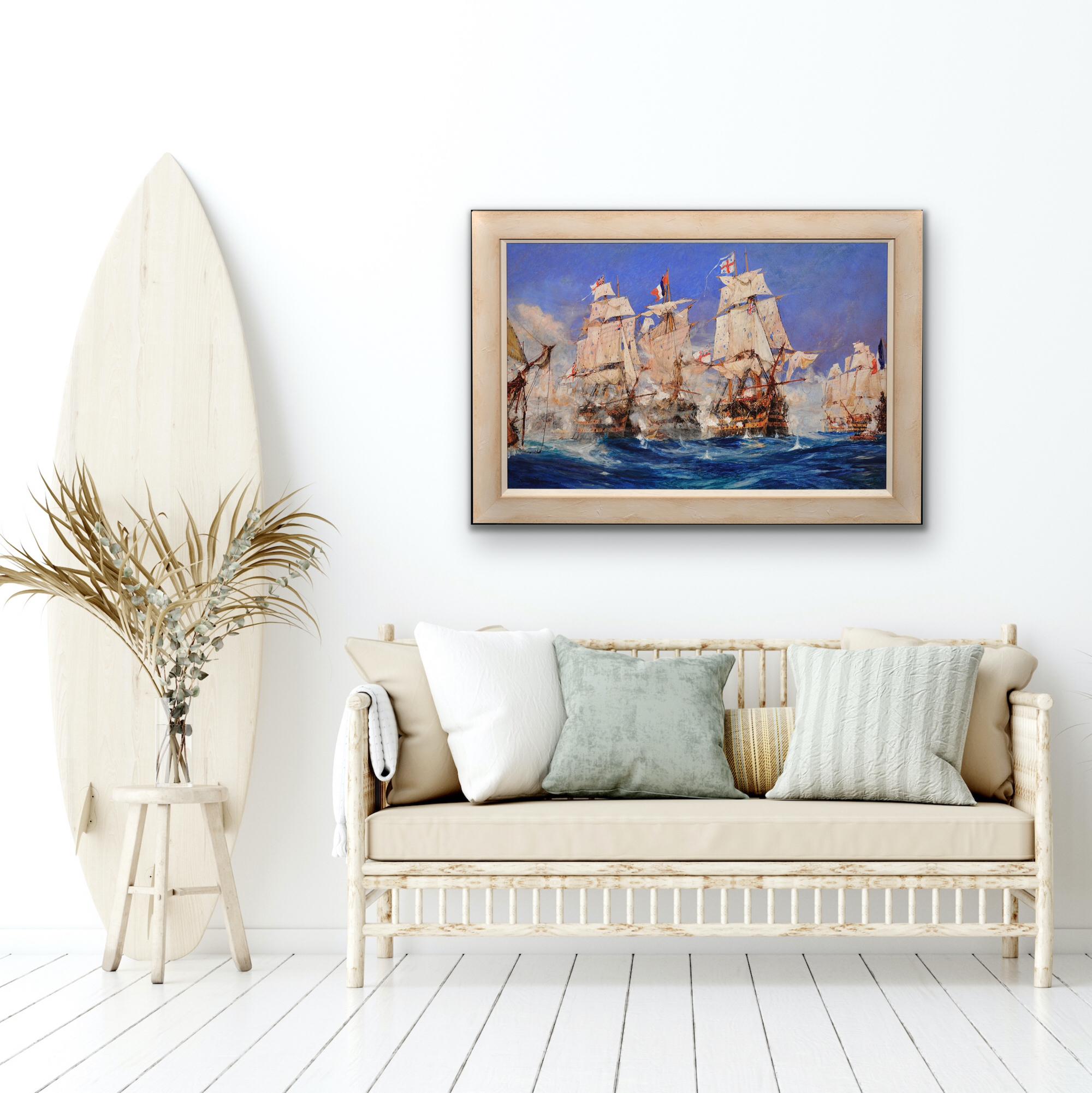 Charles Edward Dixon 1 - Battle of Trafalgar.Original Marine Painting ...