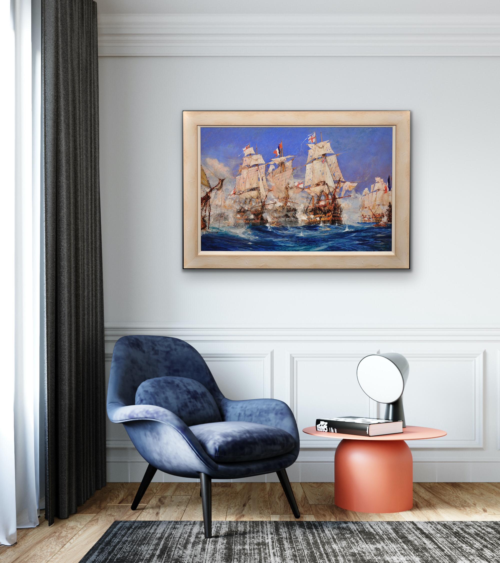 Charles Edward Dixon 1 - Battle of Trafalgar.Original Marine Painting ...