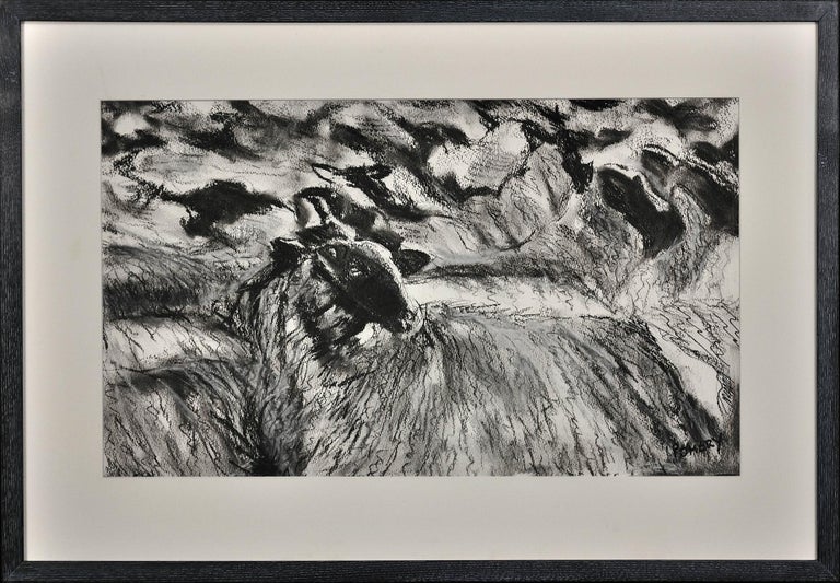 Susan Pomery Wilks - Flock of Sheep. Large Pastel.Modern British.West ...