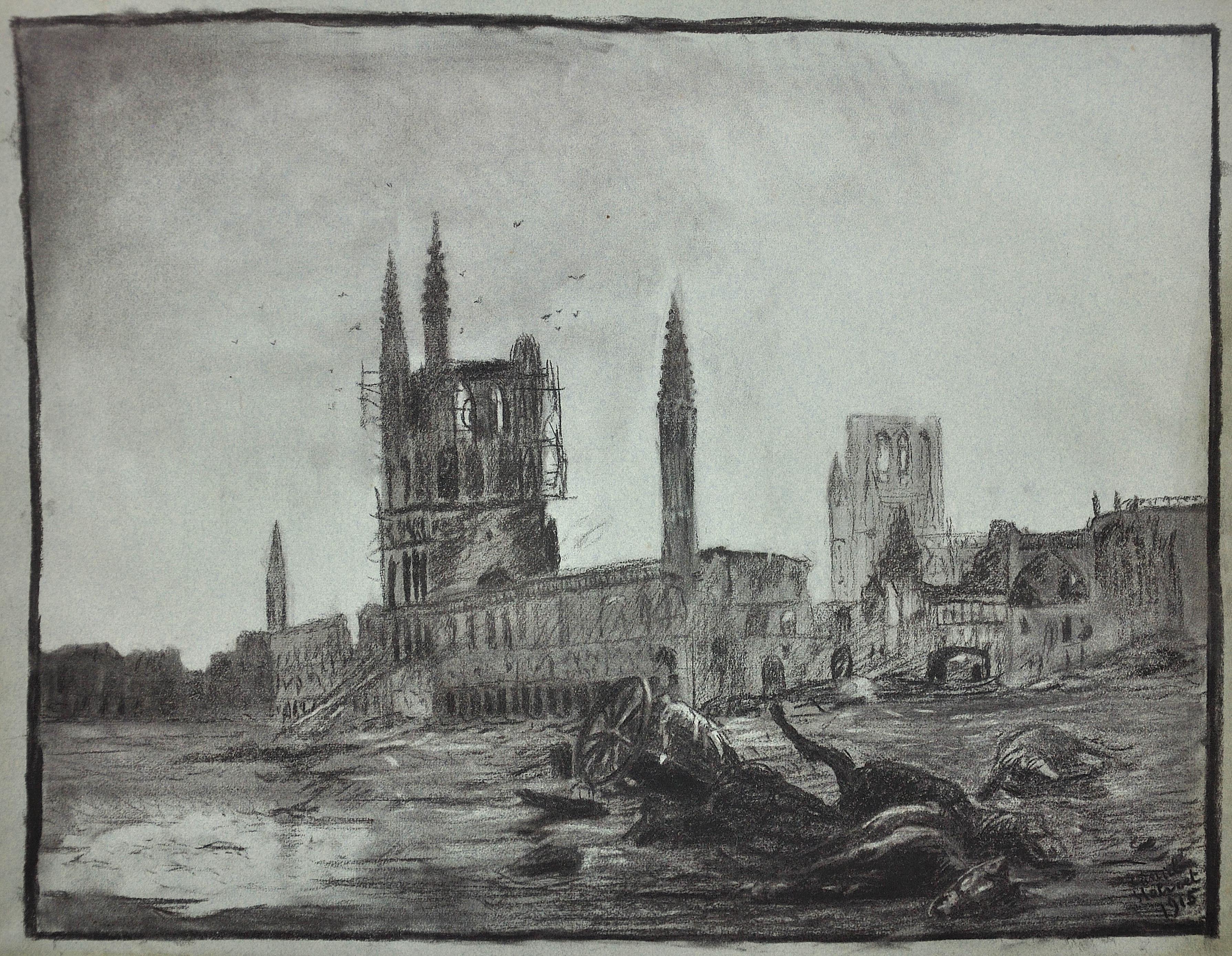 Leopold Halvoet - WW1 World War I Original Drawing by Belgian Soldier ...