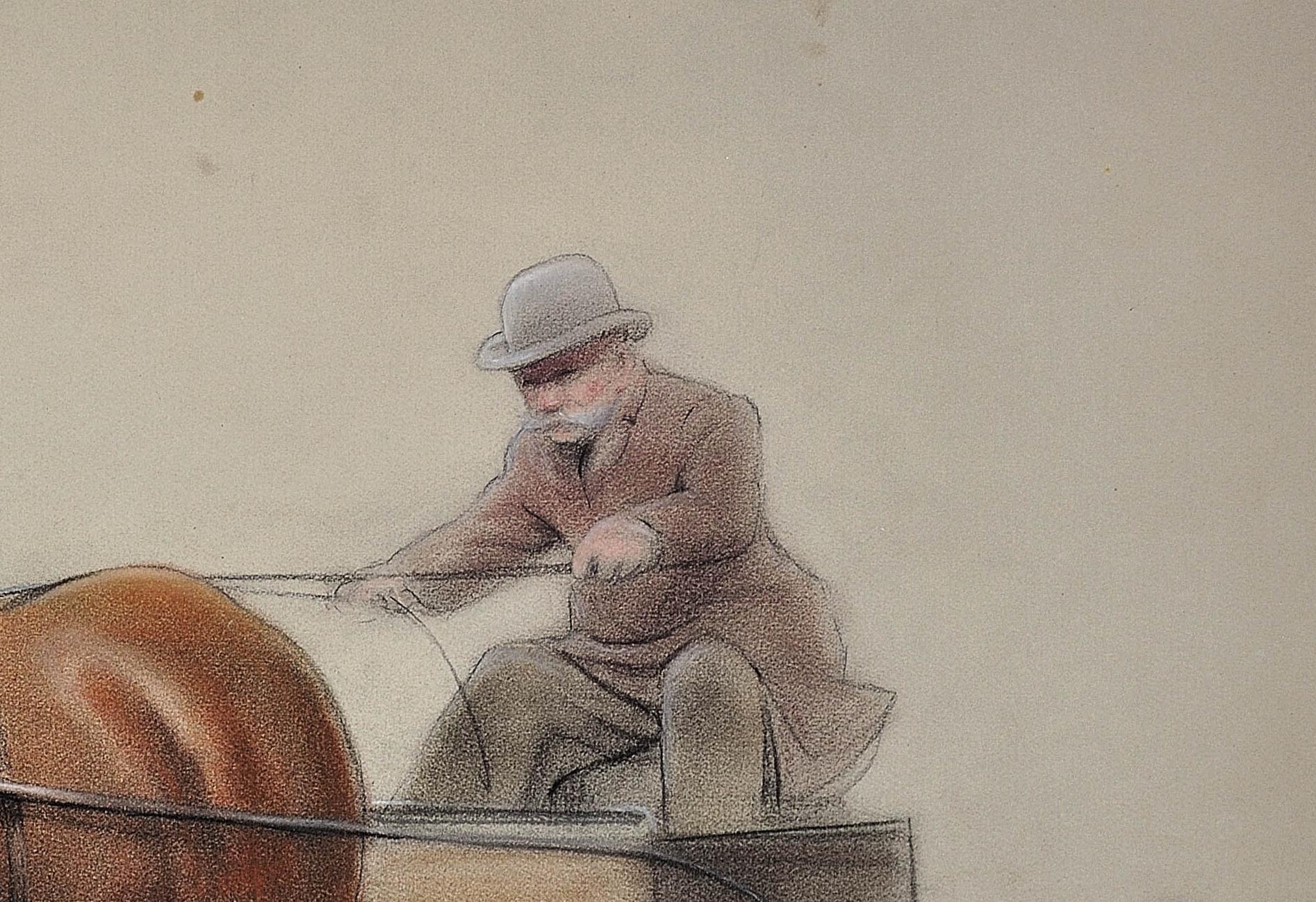 Cecil Charles Windsor Aldin, R.B.A. - Trotting Horses Harnessed to a ...