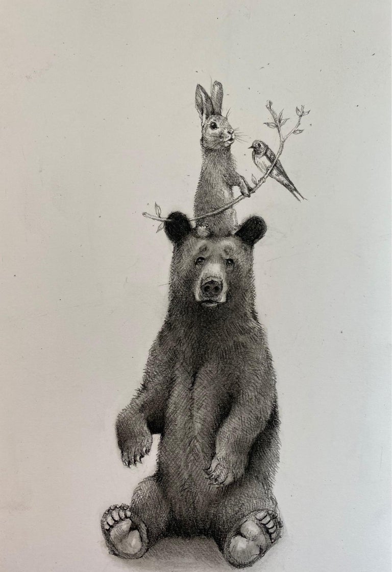 Adonna Khare Black Bear With Bunny At 1stdibs 6044