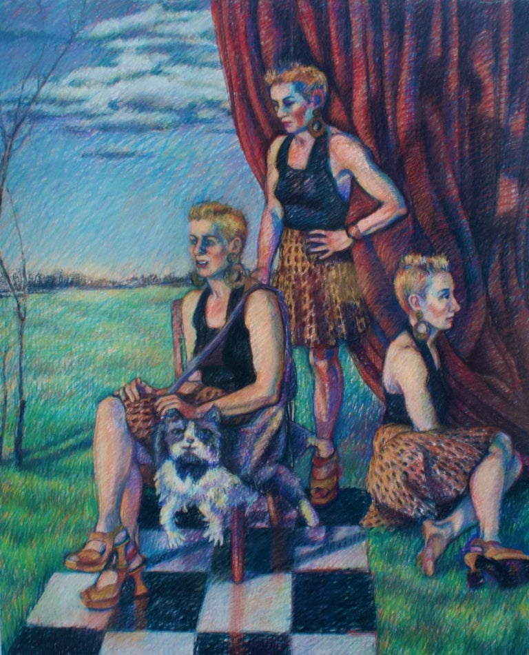 Jill Pottle - "Three Helens", pastel, figurative, landscape, vibrant ...