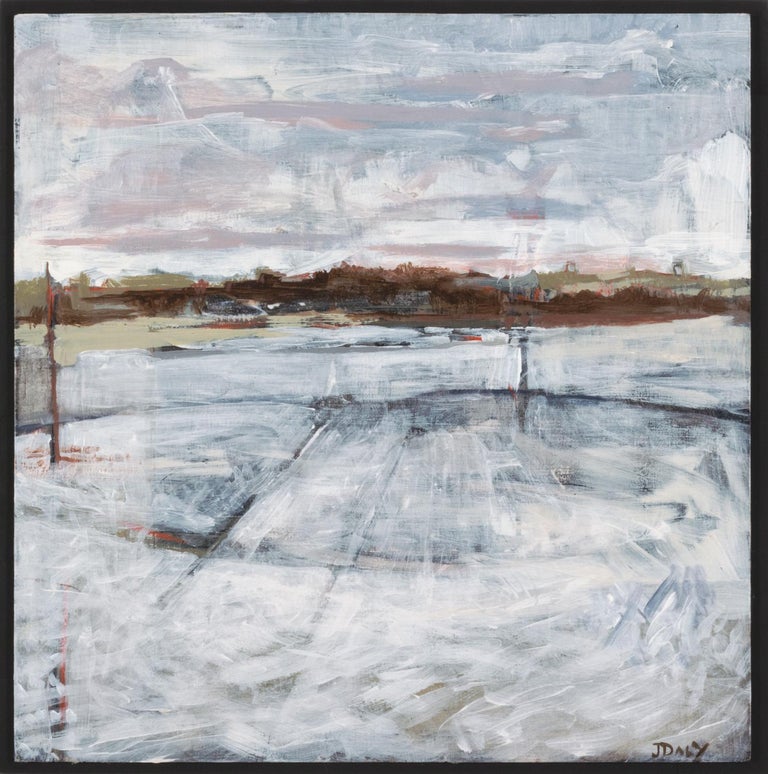 John J. Daly - "Mooring III", acrylic painting, landscape, industrial ...