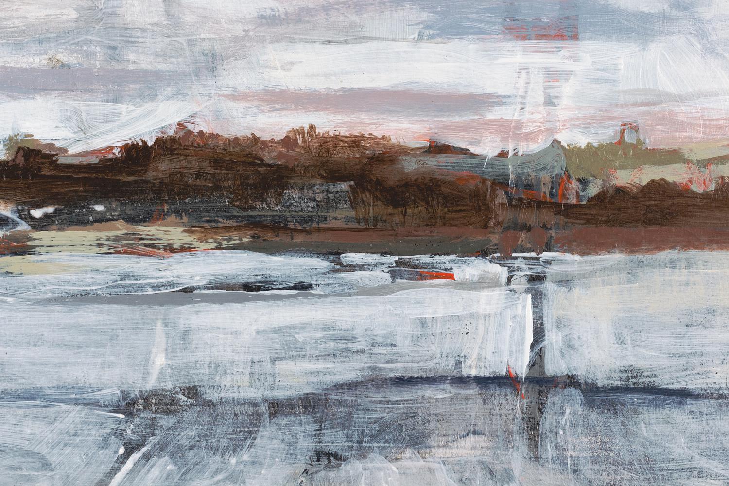 John J. Daly - "Mooring III", acrylic painting, landscape, industrial ...