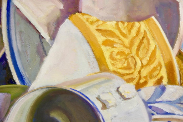 Jill Pottle - "Dish Disarray", oil painting, still life, retro, high ...