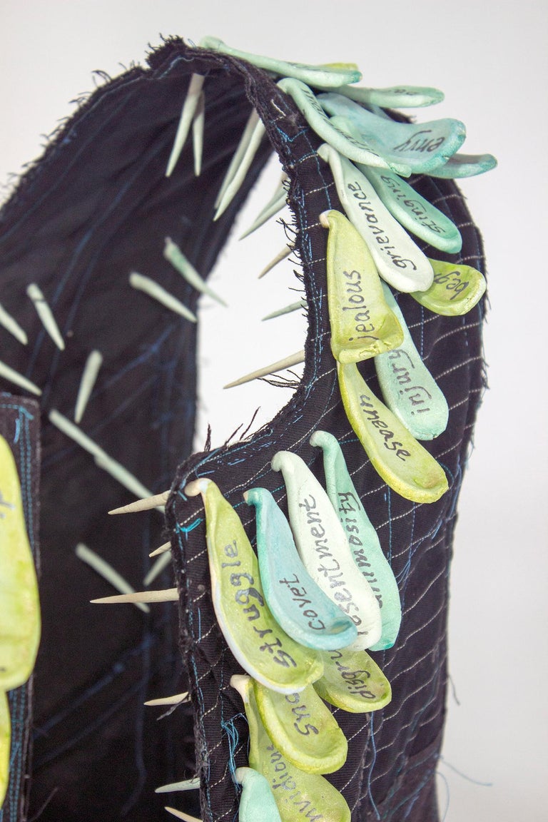 Virginia Mahoney - "Envy", mixed media art, waistcoat, ceramic, black ...