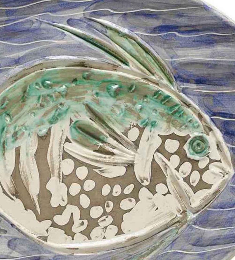 Pablo Picasso - Ramie 180 Picasso Madoura Ceramic Blue Fish For Sale at ...